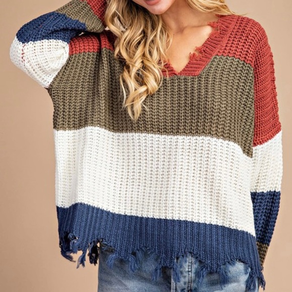 ee:some | Sweaters | Stunning Knit Distressed Sweater | Poshmark